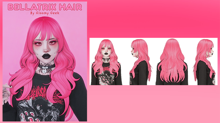 Bellatrix Hair by Gloomy Geek | Українське Sims-ком'юніті