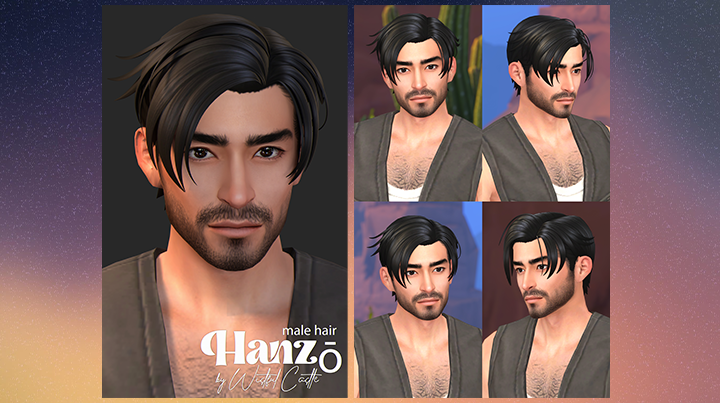 Hanzo Hair by Wistful Castle | Українське Sims-ком'юніті
