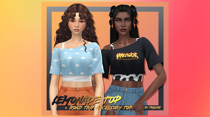 Lemonade Top & Road Trip Accessory Top by Trillyke | Українське Sims ...