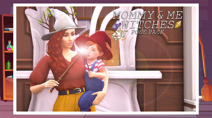 Mommy & Me Witches Pose Pack by SamsSims | Українське Sims-ком'юніті