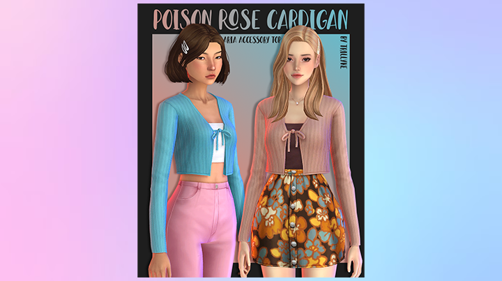 Poison Rose Cardigan + Aria Accessory Tops by Trillyke | Українське ...