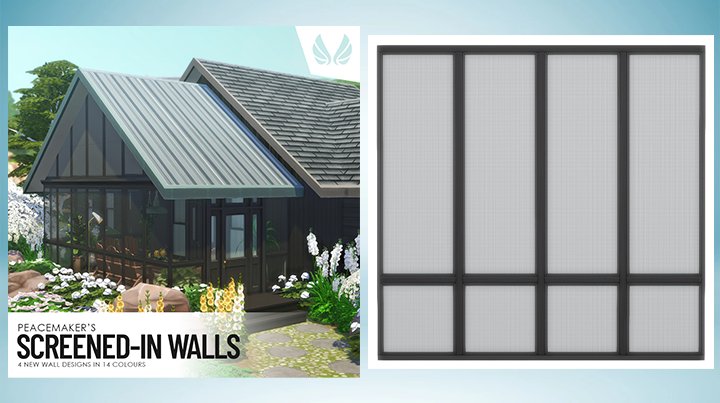 Screened-In Porch Walls by Peacemaker | Українське Sims-ком'юніті