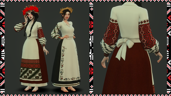 Ukrainian Dress Daryna by Satterlly | Українське Sims-ком'юніті