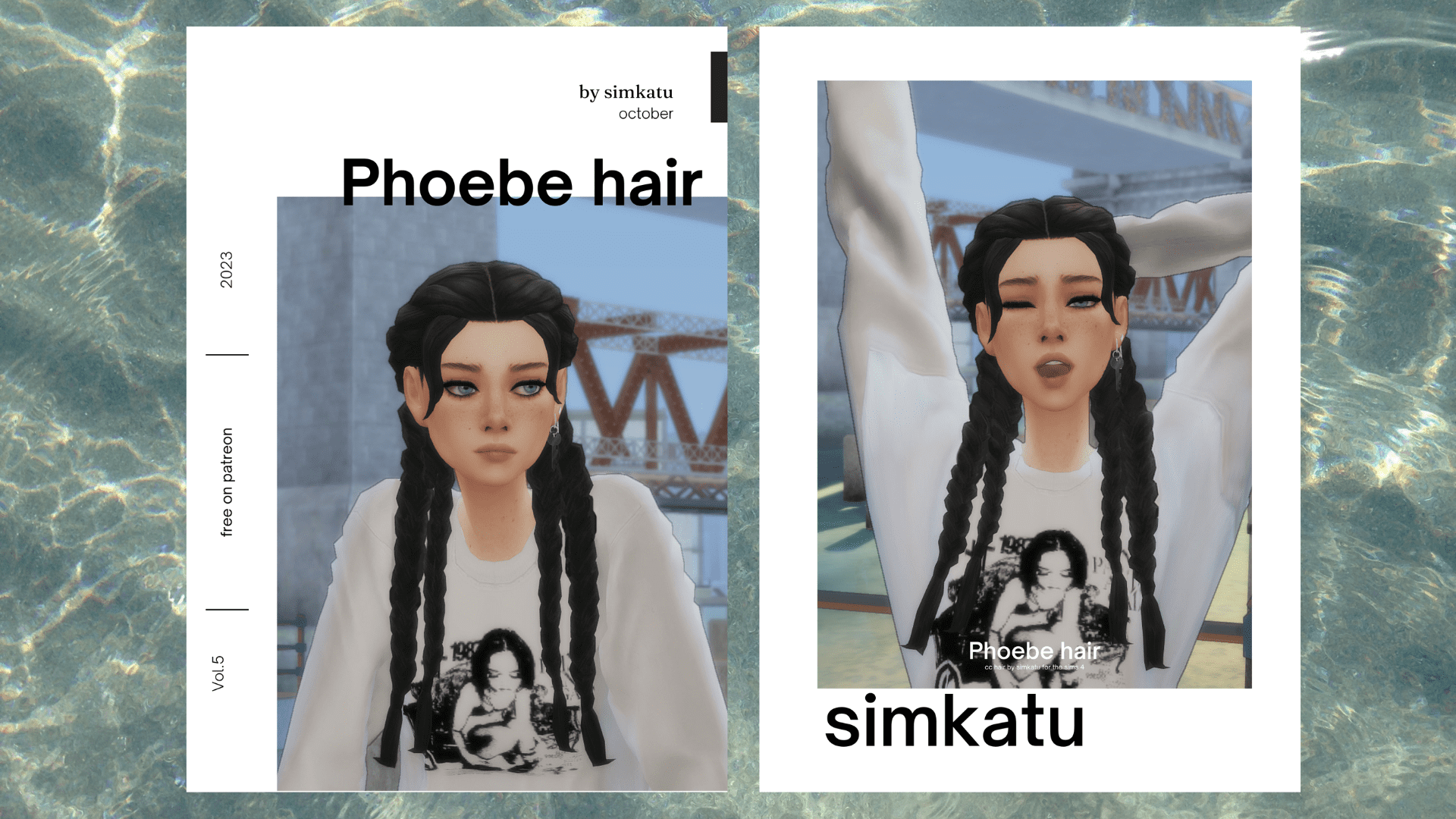 Phoebe hair by simkatu | Українське Sims-ком'юніті