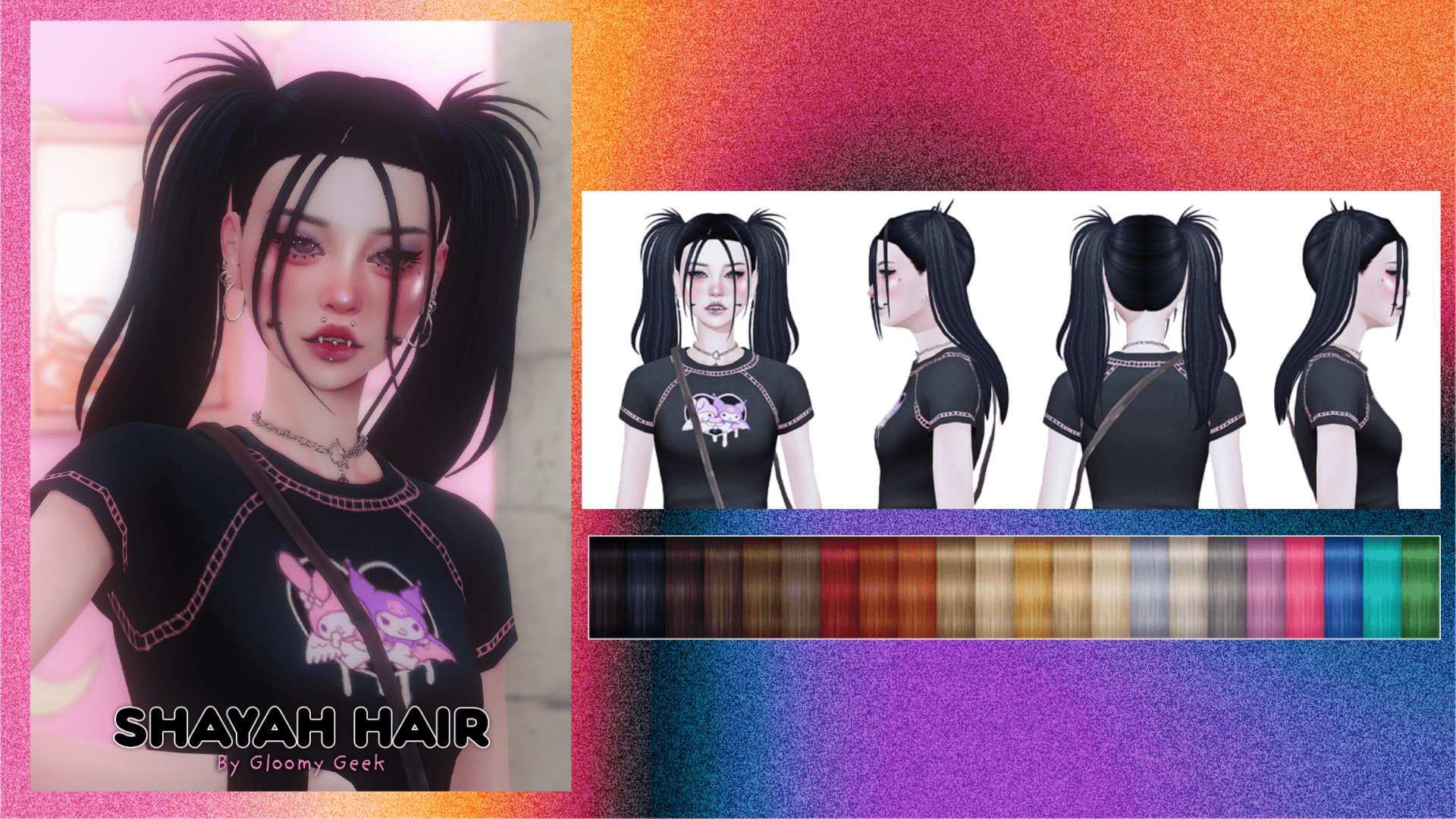 Shayah Hair by Gloomy Geek | Українське Sims-ком'юніті