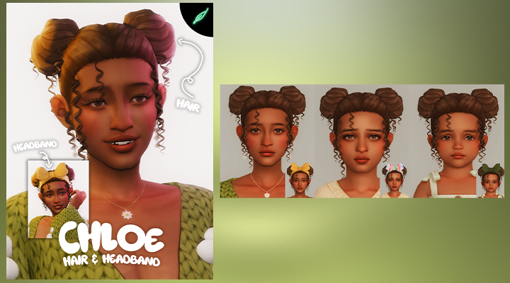 Chloe Hair by ThatOneGreenLeaf | Українське Sims-ком'юніті